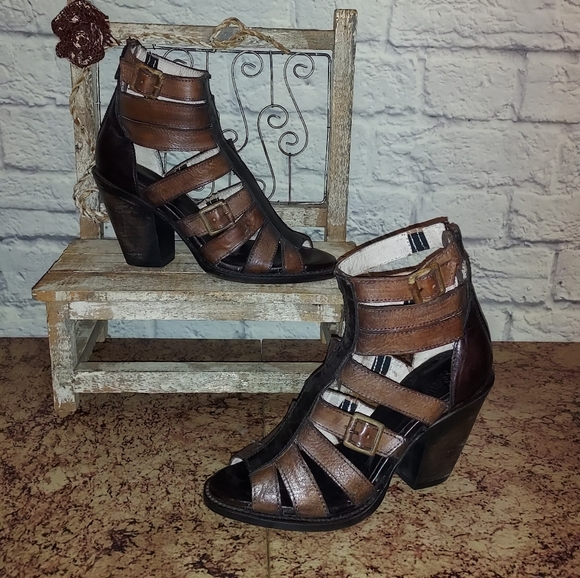 Freebird by Steven | Shoes | Free Bird By Steven Leather Gladiator Heel Sandals Size 7b | Poshmark